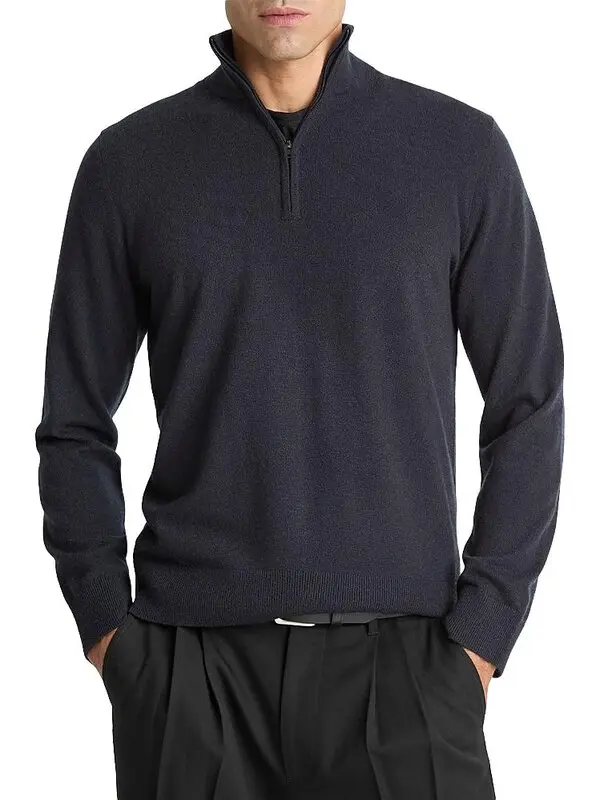 Vince Quarter Zip Cashmere Sweater - Coastal