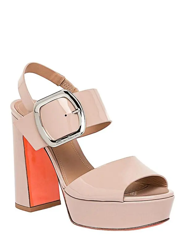 Santoni Patent Leather High-heel Sandals - Pink