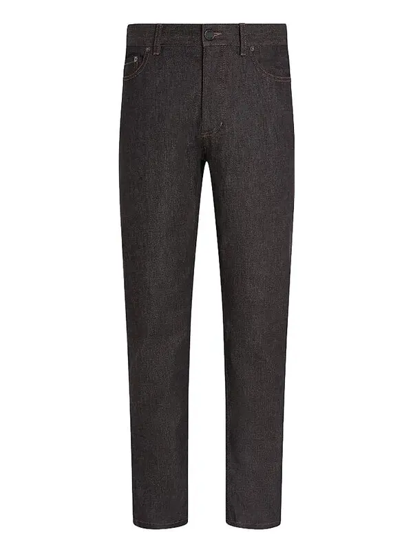 Zegna Cotton And Cashmere Roccia Jeans - Black