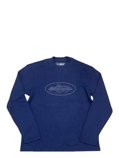 CORTEIZ Alcatraz Waffle Long Sleeve Tee Shirt - Navy Blue