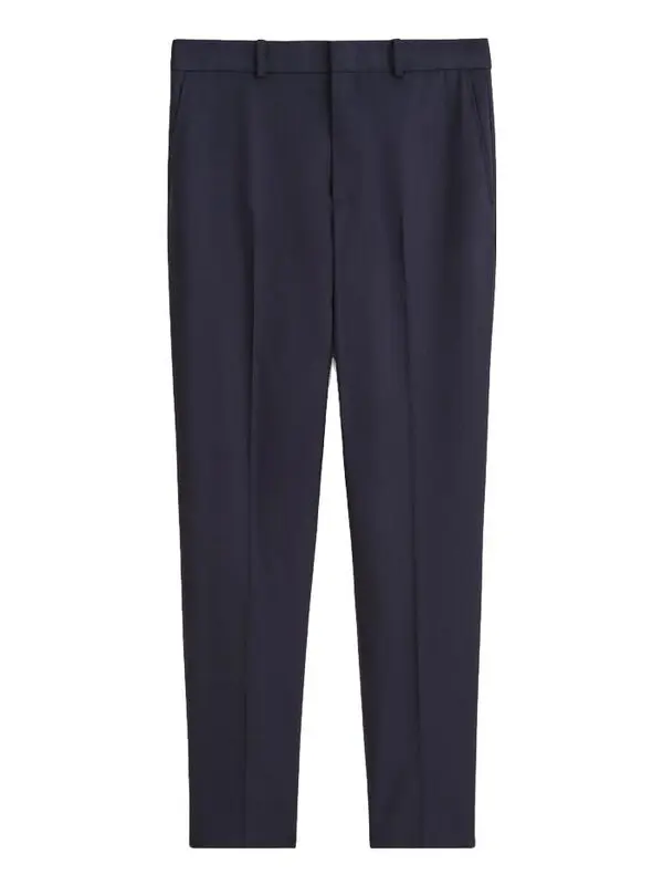 Cos Tailored Straight-leg Wool Trousers - Navy