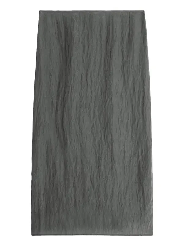 Cos Crinkled-satin Pencil Skirt - Gray