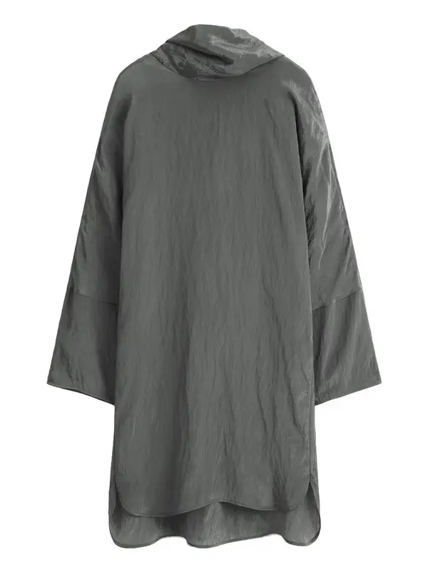 Cos Crinkled Satin Turtleneck Mini Dress - Gray