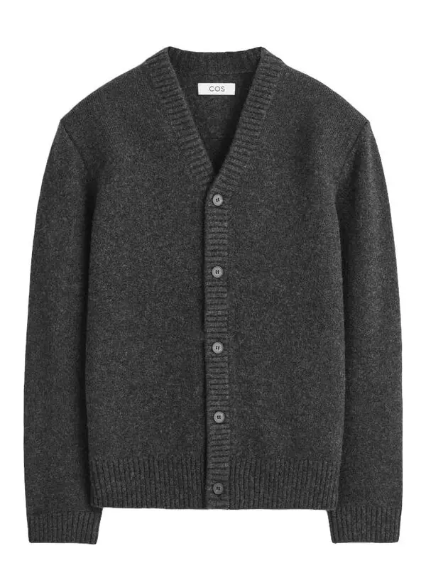 Cos Cashmere V-neck Cardigan - Gray