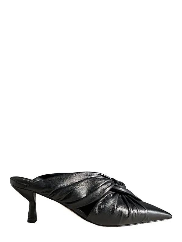 Maeve Twist-strap Mule Heels - Black