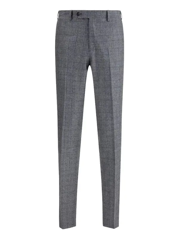 GERMANO 1952 Tailored Houndstooth Trousers - Grey