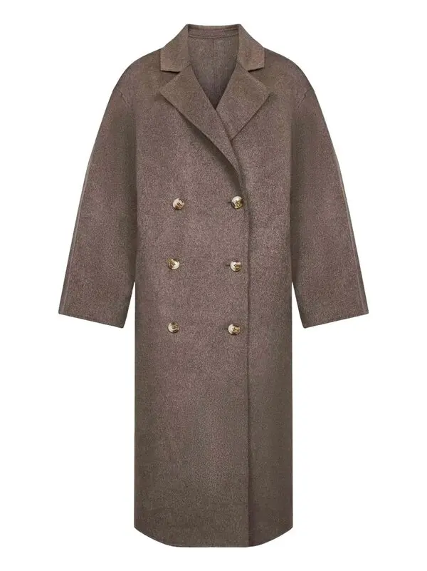 Loulou De Saison Borneo Lds Long Coat - Taupe Melange