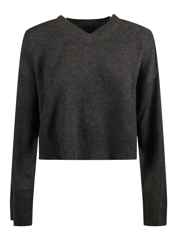 Loulou De Saison V-neck Boxy Sweater - Grey