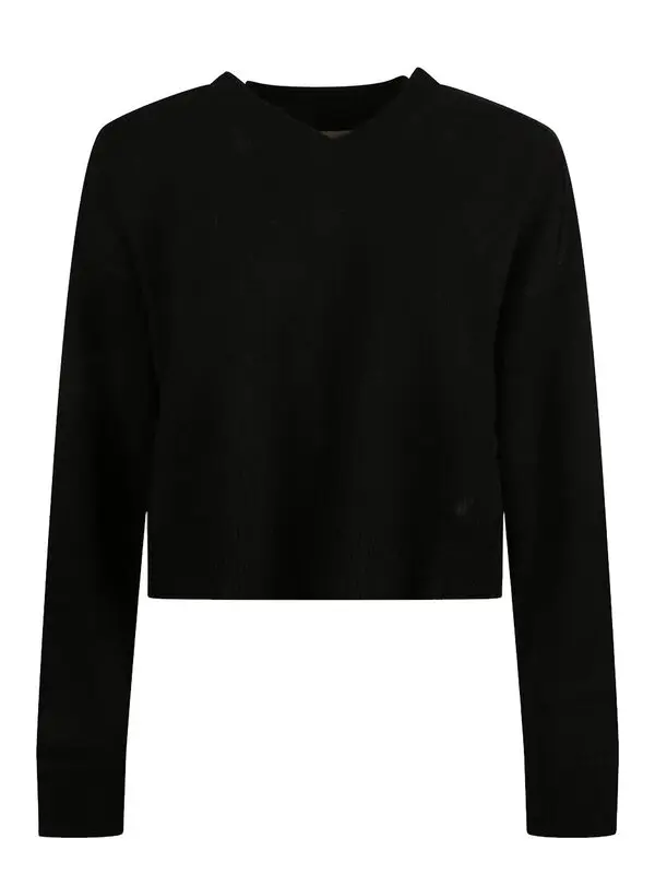 Loulou De Saison Boxy V-neck Cashmere Sweater - Black