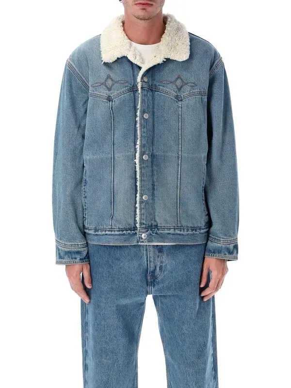 LEVI'S Denim Western Sherpa Trucker Jacket - Med Blue