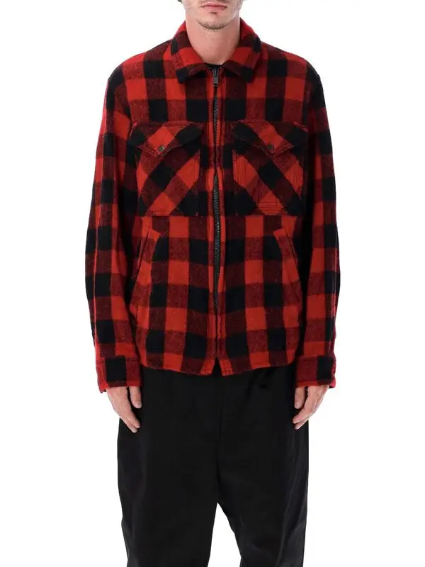 Junya Watanabe Wool Buffalo Check Jacket - Red Black