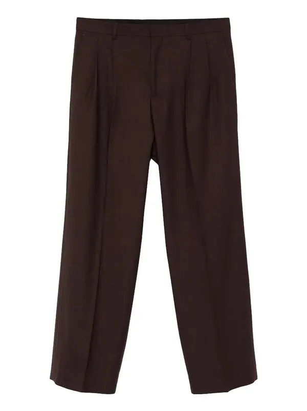 SUNFLOWER Wide Pleat Trousers - Brown