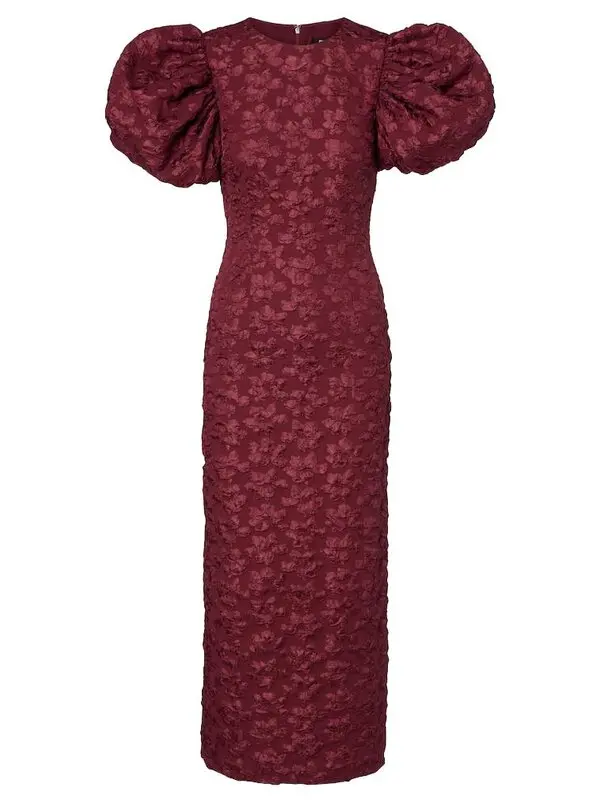 Remain Birger Christensen Lori Jacquard Midi Dress - Burgundy