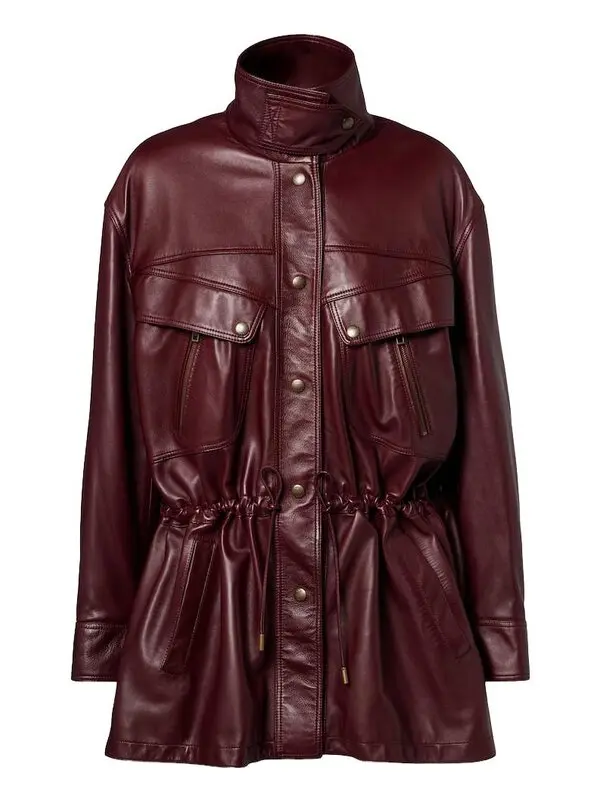 Chloé Leather Jacket - Burgundy