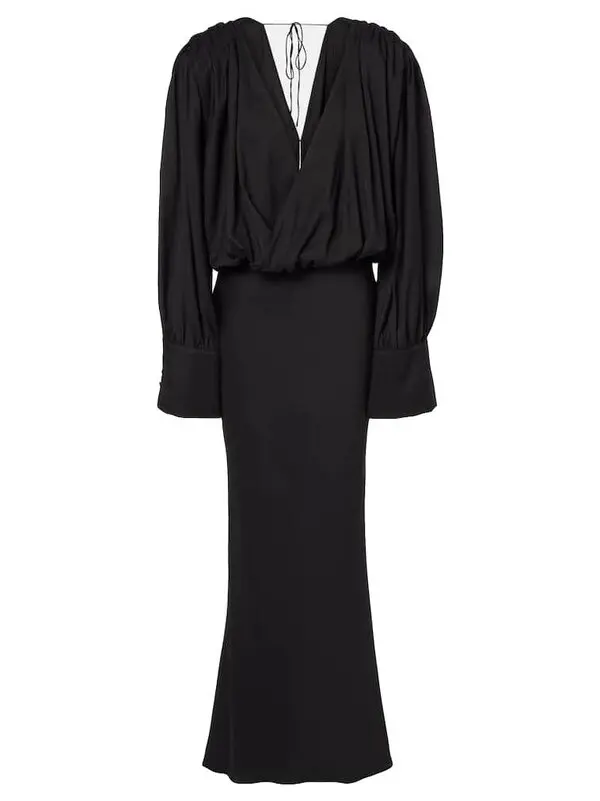 Remain Birger Christensen Savannah Scarf-detail Chiffon Gown - Black