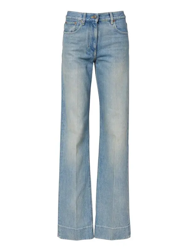 Valentino Garavani Low-rise Wide-leg Jeans - Blue