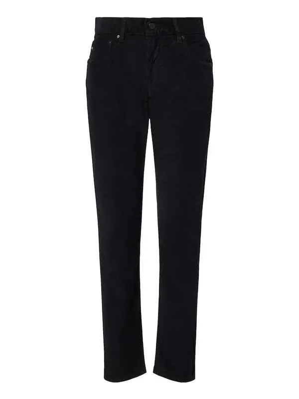 Ag Ex-boyfriend Mid-rise Slim Corduroy Pants - Black