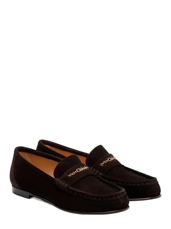 Chloé Suede Loafers - Brown