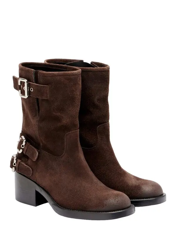 Chloé Dakota 60 Suede Biker Boots - Brown