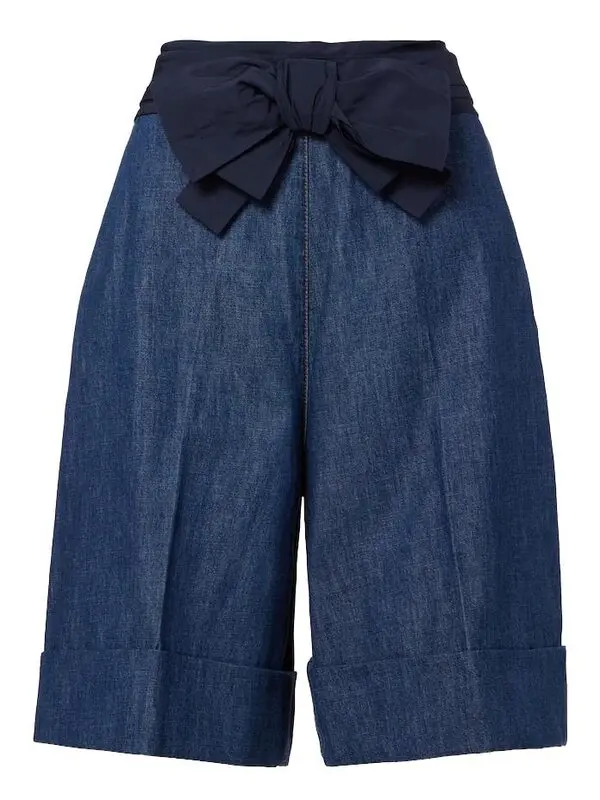 Valentino Garavani Bow-detail Bermuda Shorts - Blue