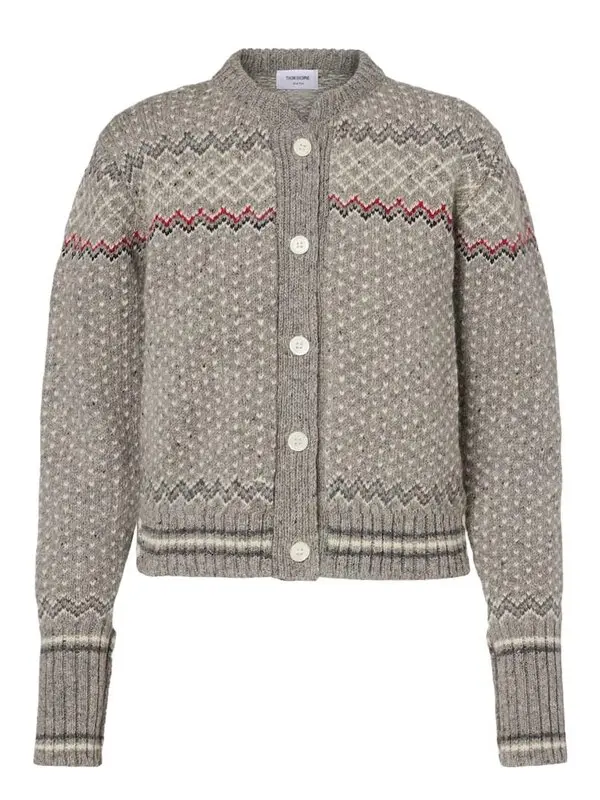 Thom Browne Wool And Mohair Knit Cardigan - Grey