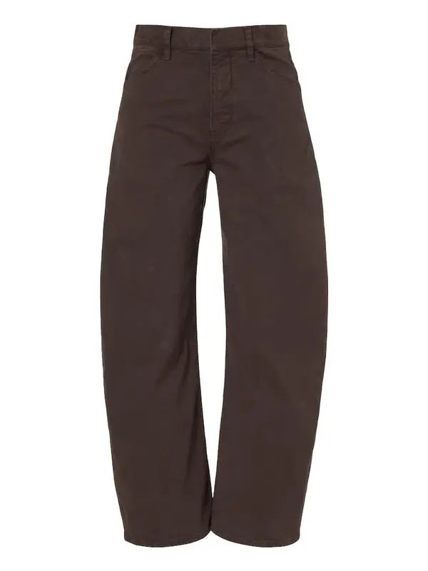 NILI LOTAN Tribeca Mid-rise Barrel-leg Jeans - Brown