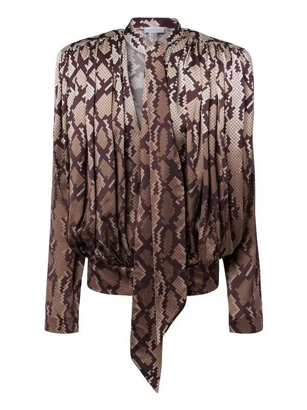 Stella McCartney Snake-effect Viscose Top - Brown