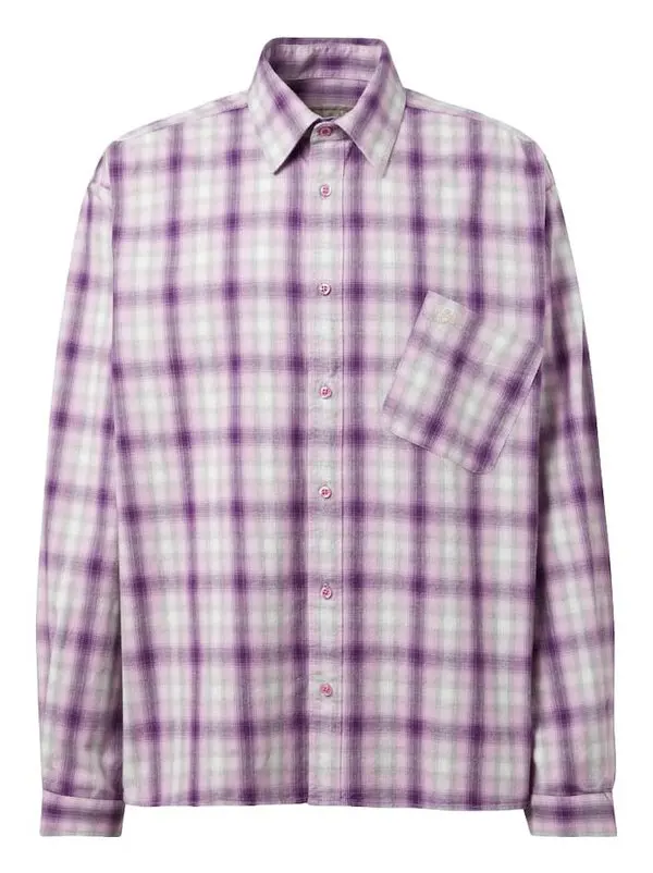ERL Checked Cotton Shirt - Purple