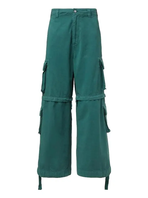 ERL High-rise Cotton Cargo Pants - Green