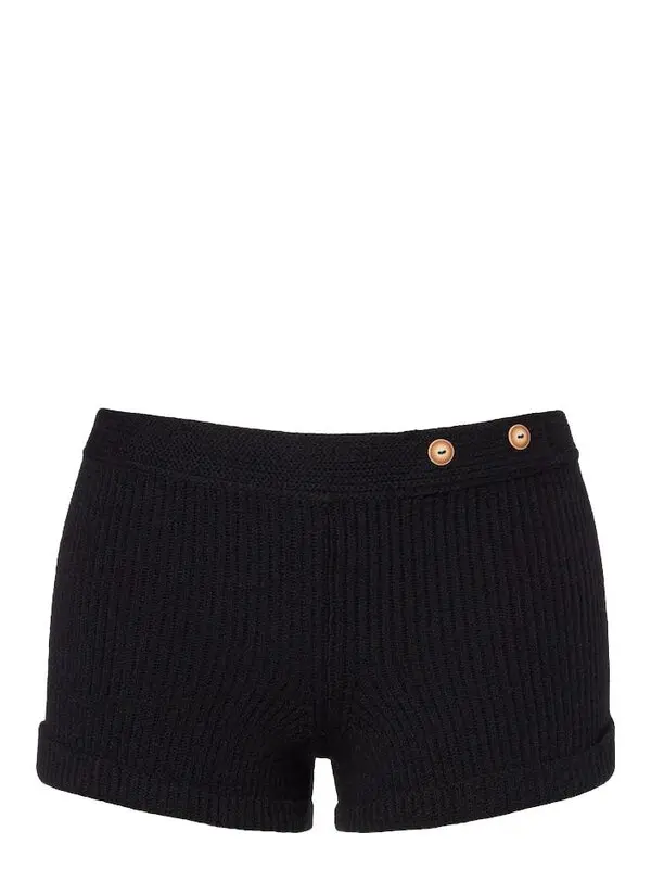 Isabel Marant Diha Knitted Wool-blend Shorts - Black