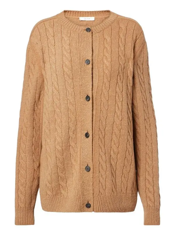 THE ROW Loneke Cable-knit Wool Cardigan - Brown