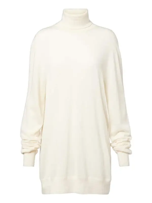 THE ROW Lizzy Cashmere Turtleneck Sweater - White