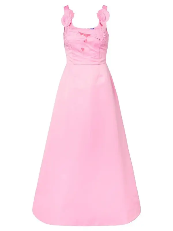LEO LIN Rianne Floral-appliqué Maxi Dress - Pink