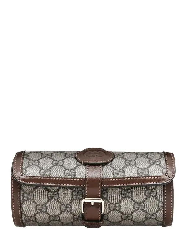 Gucci Supreme Monogram Watch Role Bag - Brown