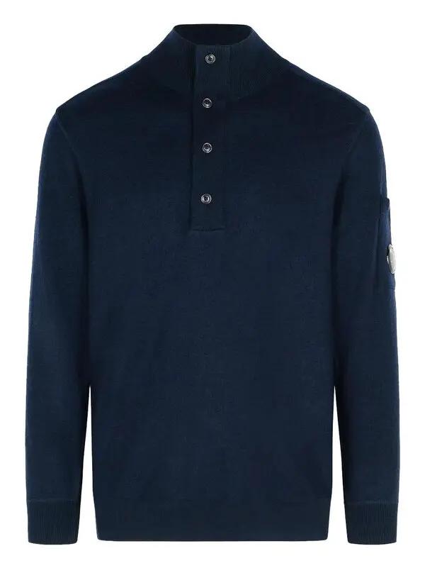 C.P. COMPANY Grs' Wool Blend Sweater - Navy