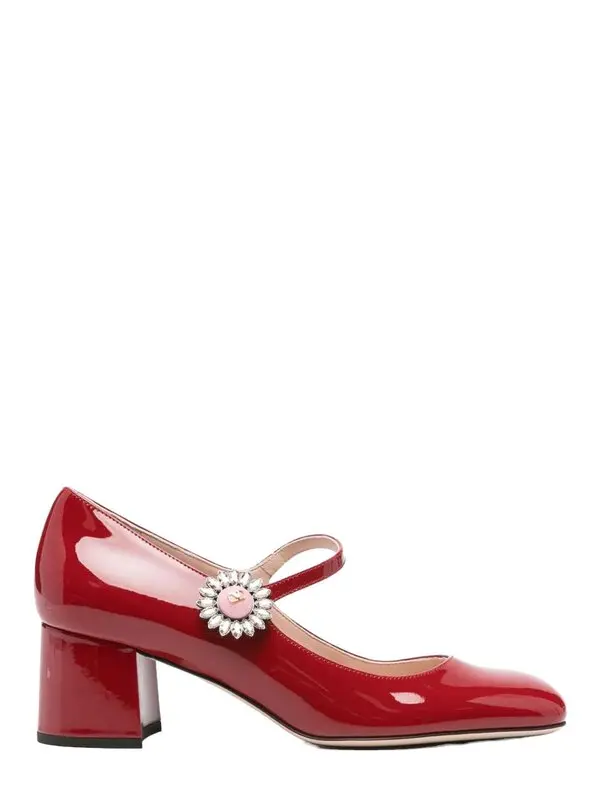 Valentino Garavani Patent Leather Mary Jane Pumps - Red