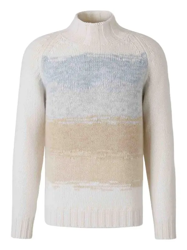 Fedeli High Collar Knit Sweater - Beige