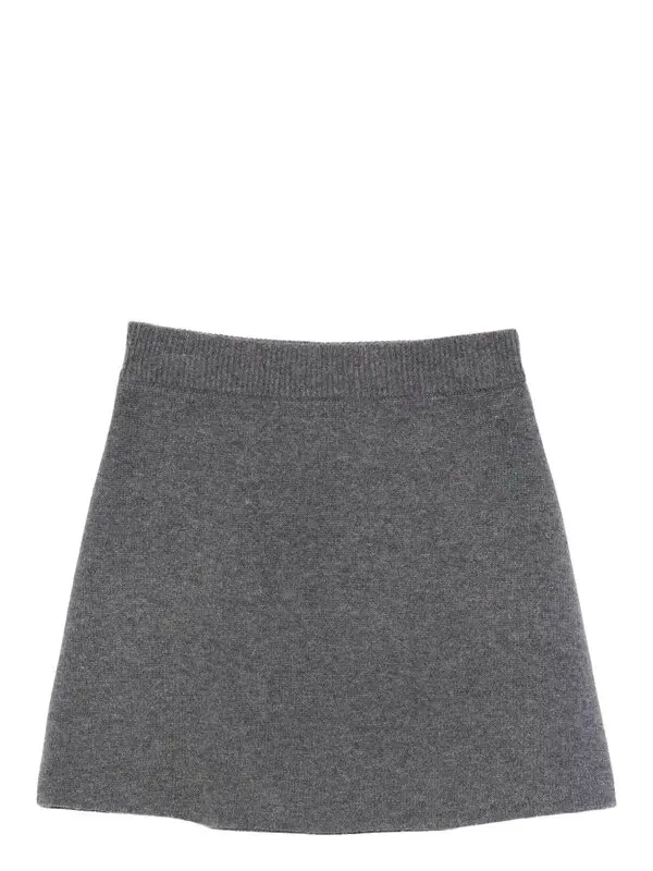 LISA YANG Ribbed Knit A-line Skirt - Grey