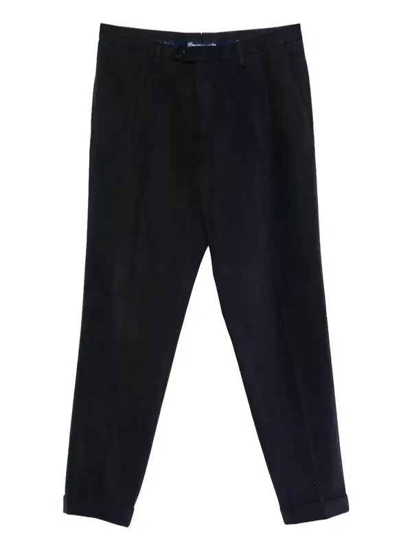 DRUMOHR Pleated Cotton Pants - Blue