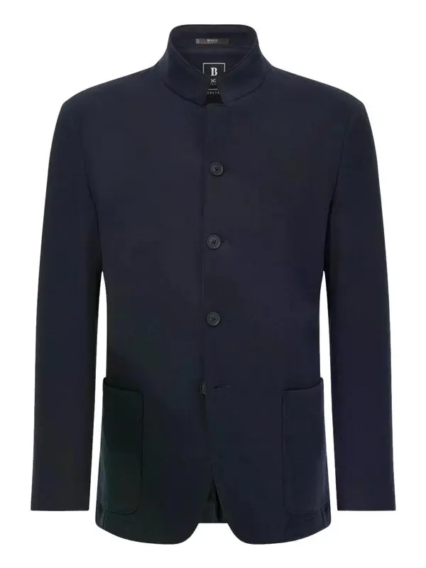 Boggi Milano Mandarin-collar Blazer - Blue
