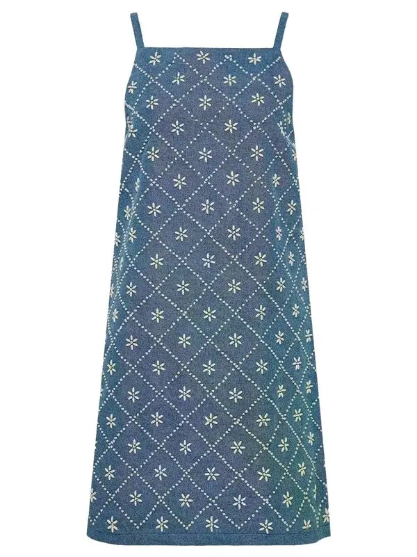Rag & Bone Gentry Embroidered Denim Dress - Blue
