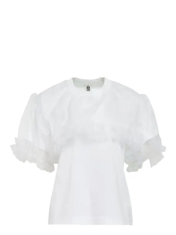 Noir Kei Ninomiya Ruffled T-shirt - White