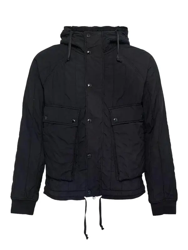C.P. COMPANY Goggle Hooded Quilted Jacket - Black
