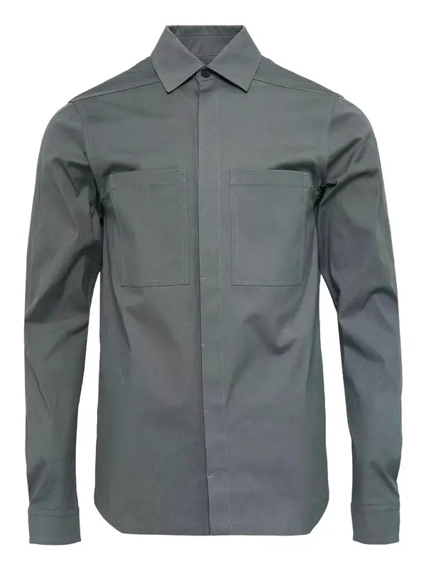 Rick Owens Double-pocket Poplin Shirt - Grey