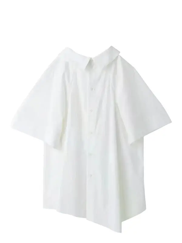 ENFOLD Asymmetric Buttoned Shirt - White