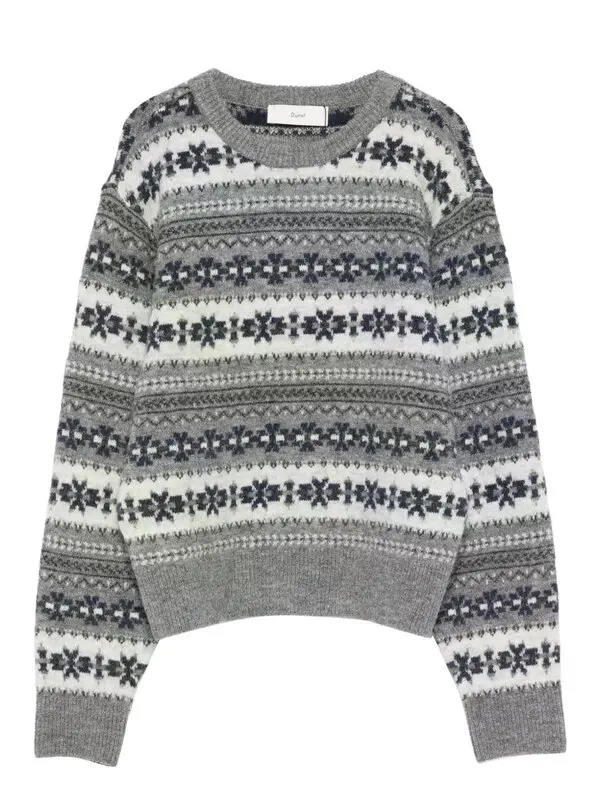 DUNST Crew-neck Wool Sweater - Grey