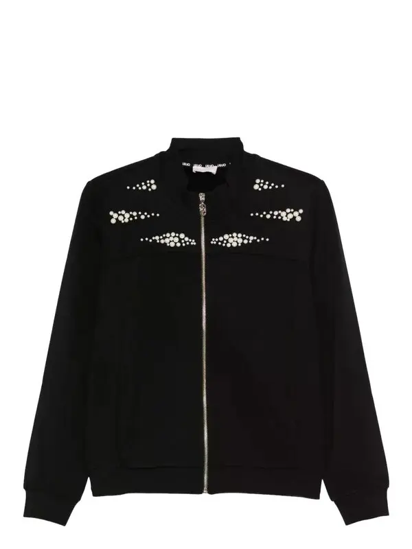 Liu Jo Pearl-embellished Zip-front Jacket - Black