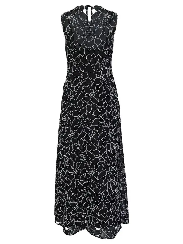 Ulla Johnson Floral-embroidered Midi Dress - Black
