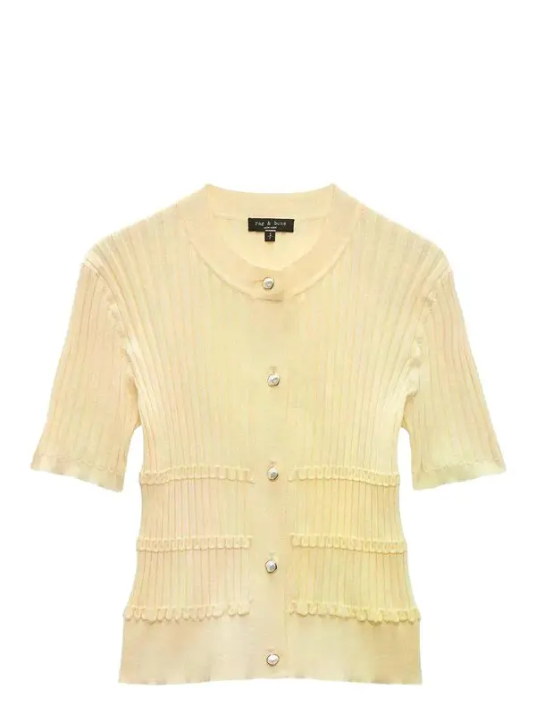 Rag & Bone Stacey Ribbed-knit Cardigan - Yellow