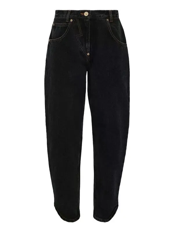 PUSHBUTTON Illustration-appliqué Tapered Jeans - Black